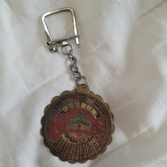Vintage | Accessories | Vintage Indian 2 Year Calendar Kitschy Keychain ...